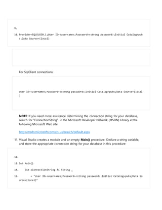 Simple ado program by visual studio | DOCX