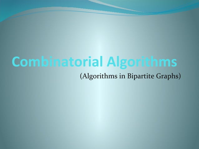 Simple algorithm & hopcroft karp for bipartite graph | PPT