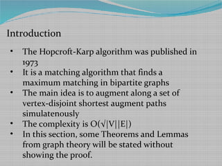 Simple algorithm & hopcroft karp for bipartite graph | PPT | Computing | Technology & Computing