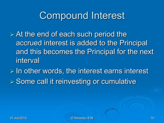 Simple and Compound Interest | PPTX | Stocks and Bonds | Personal Investing