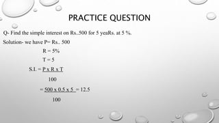 Simple and compound interest | PPTX