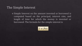 Simple and Compound Interest FOR College Students | PPTX | Physics ...