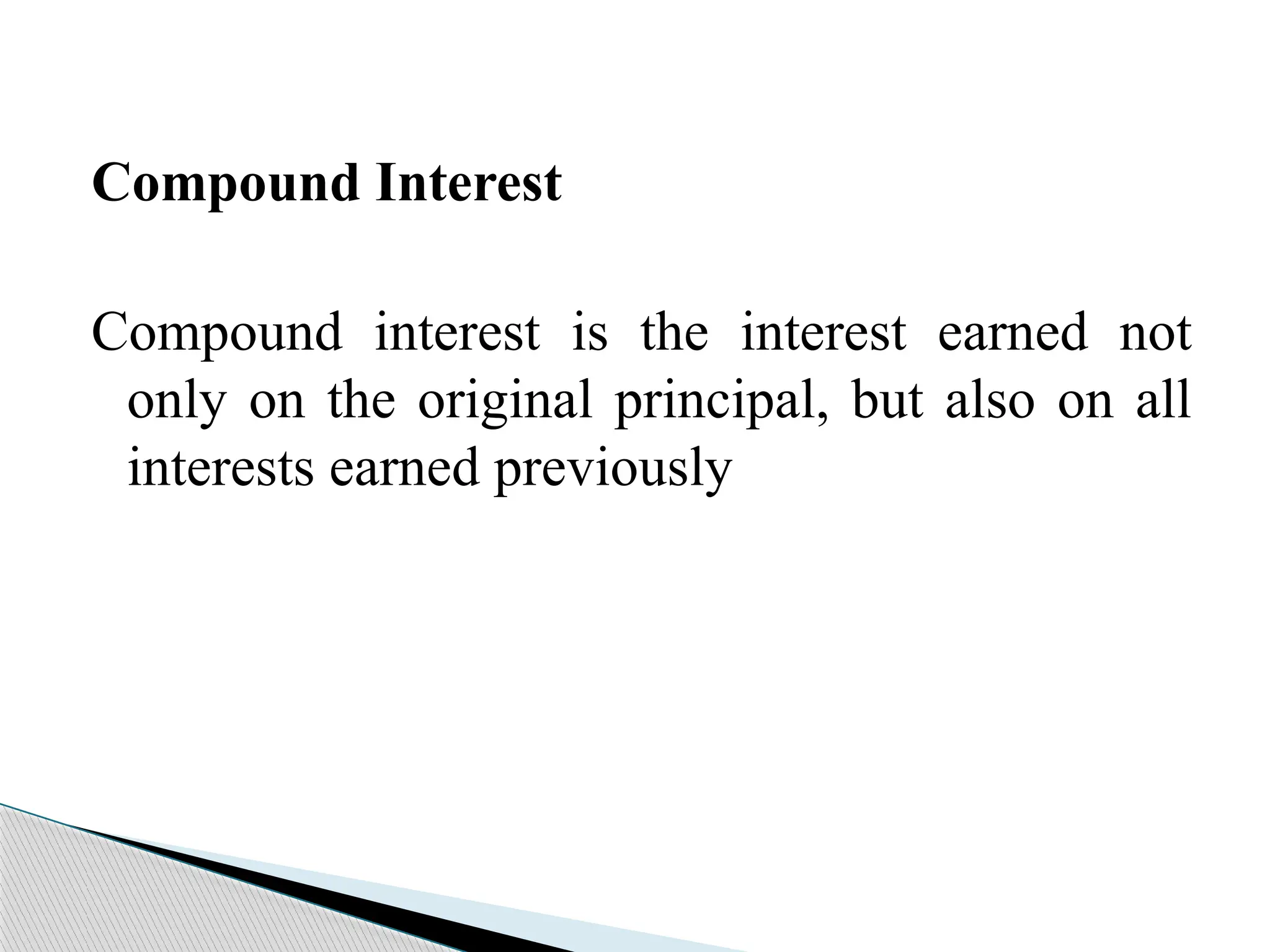 Simple And Compound Interest presentation | PPT
