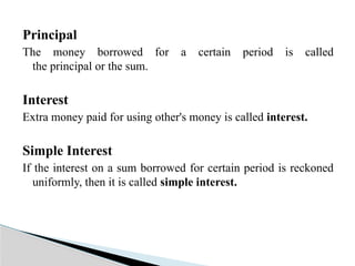 Simple And Compound Interest presentation | PPT