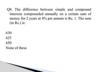 Simple And Compound Interest presentation | PPT