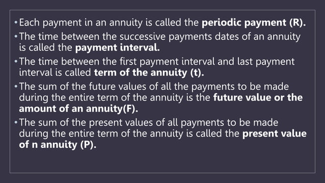 SIMPLE AND GENERAL ANNUITY PPT.pptx | Stocks and Bonds | Personal Investing