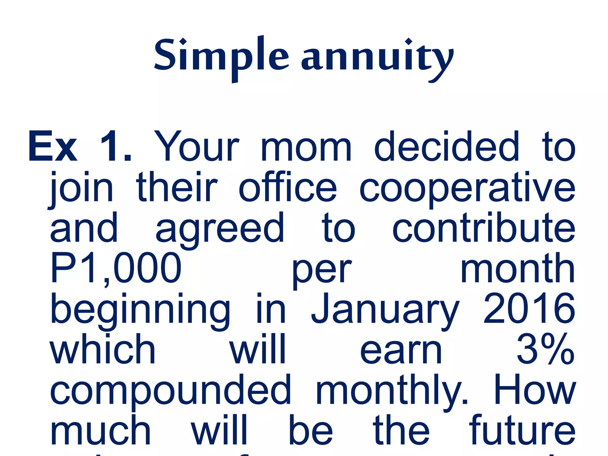 Simple Annuity | PPTX