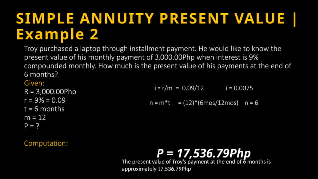 General Mathematics Grade 11 SIMPLE ANNUITY | PPT