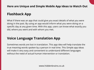 Simple app ideas | PPT