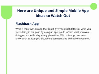 Simple app ideas | PPT