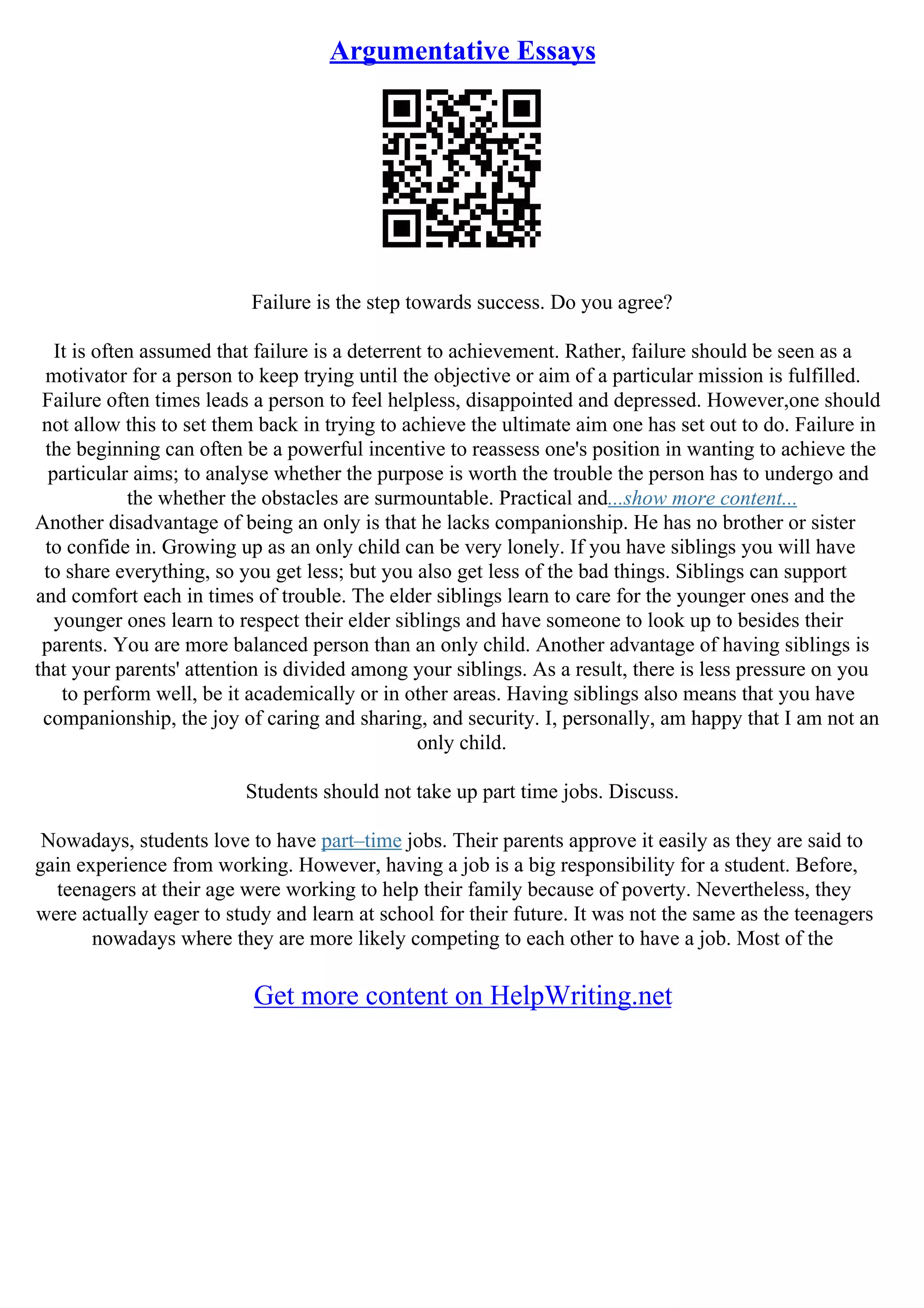 Simple Argumentative Essay | PDF