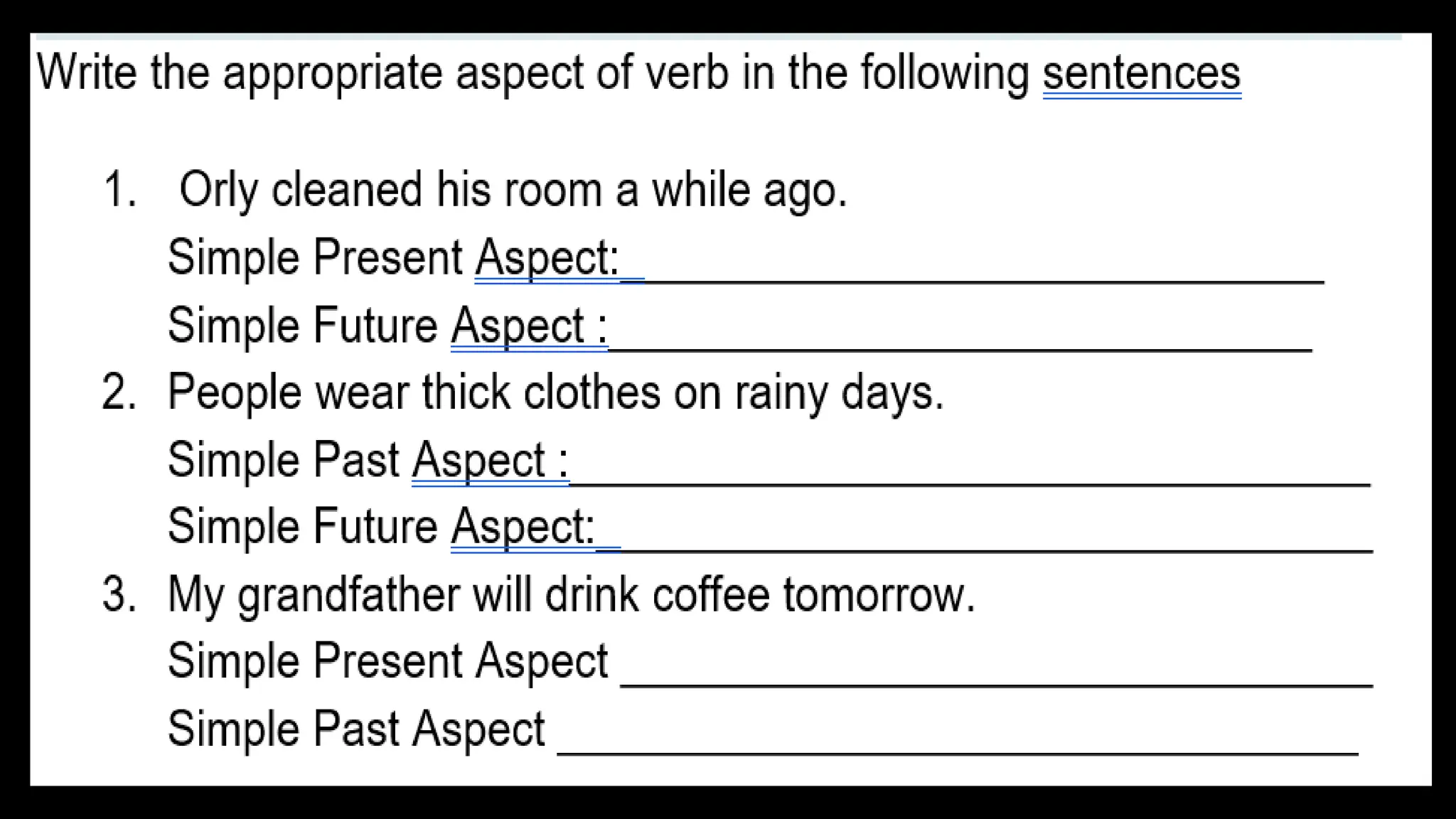 simple aspect of the Verb, powerpoint presentation | PPTX