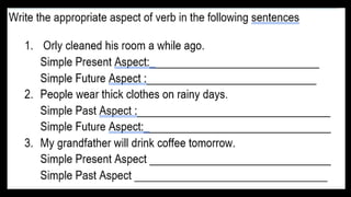 simple aspect of the Verb, powerpoint presentation | PPT