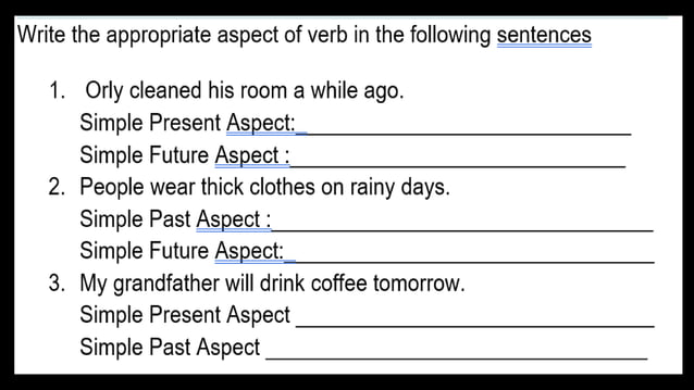 simple aspect of the Verb, powerpoint presentation | PPT
