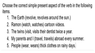 simple aspect of the Verb, powerpoint presentation | PPT