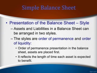 Simple balance sheet | PPTX