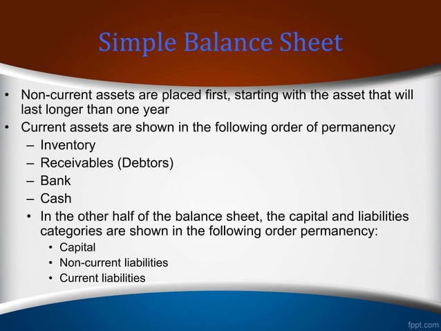Simple balance sheet | PPTX