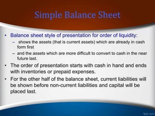 Simple balance sheet | PPTX
