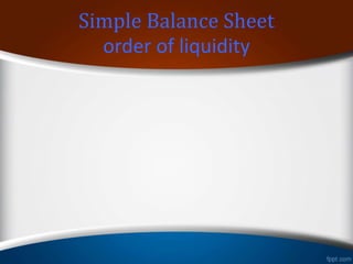 Simple balance sheet | PPTX
