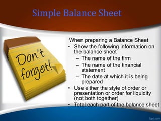 Simple balance sheet | PPTX
