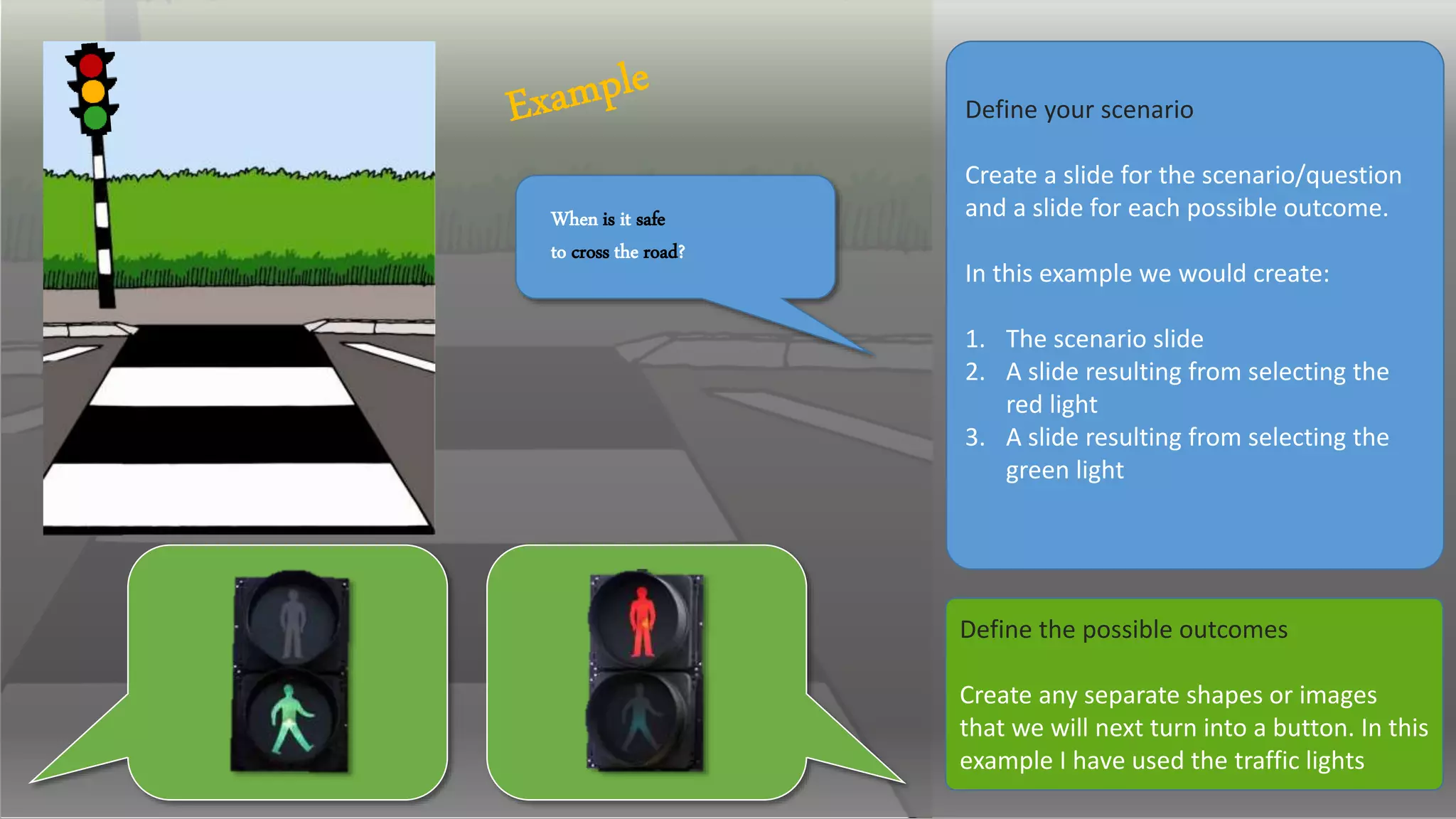 Simple branching scenarios in power point | PPT