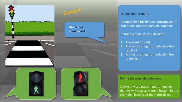 Simple branching scenarios in power point | PPT