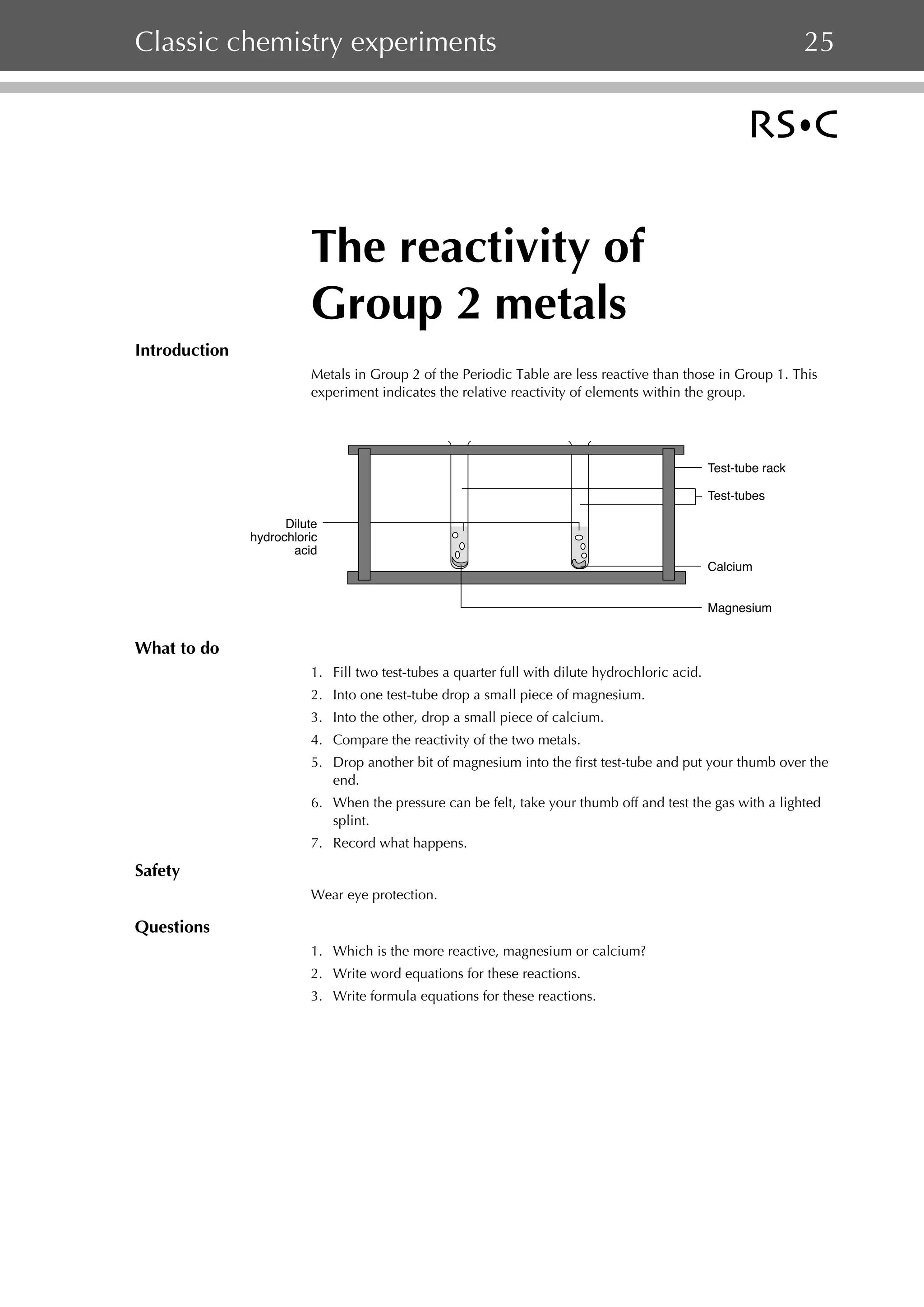 Simple Chemistry Experiments | PDF