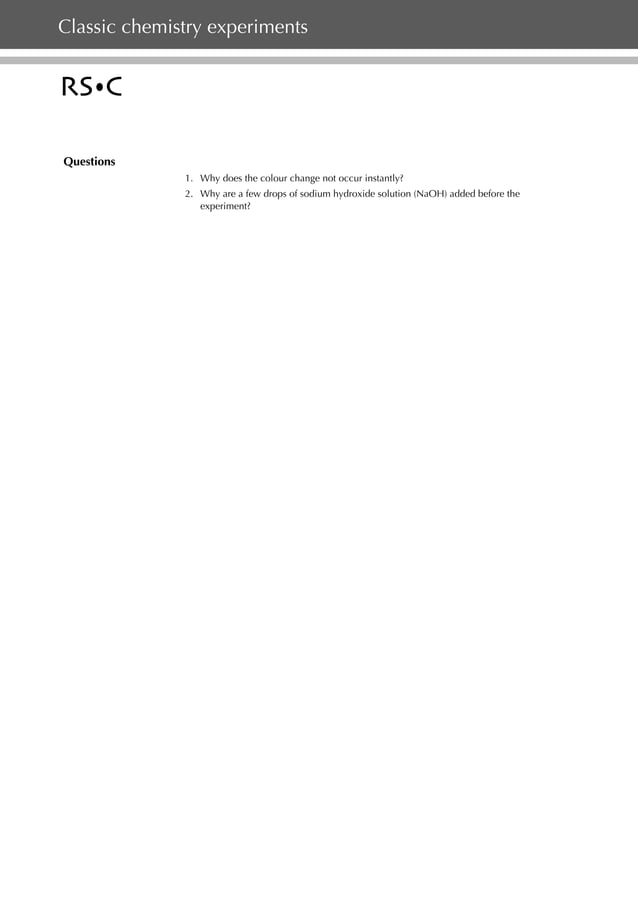 Simple Chemistry Experiments | PDF