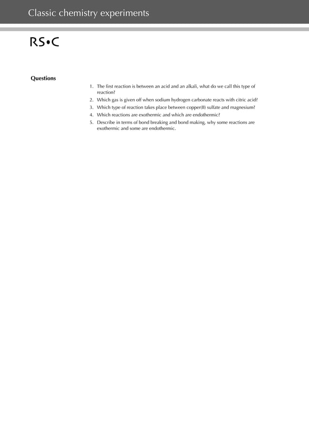 Simple Chemistry Experiments | PDF