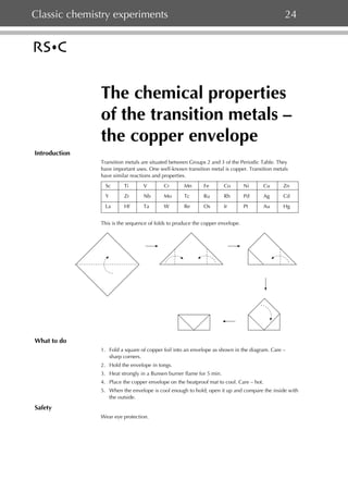 Simple Chemistry Experiments | PDF
