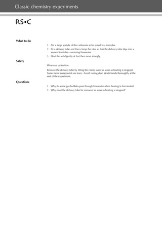 Simple Chemistry Experiments | PDF
