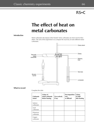 Simple Chemistry Experiments | PDF