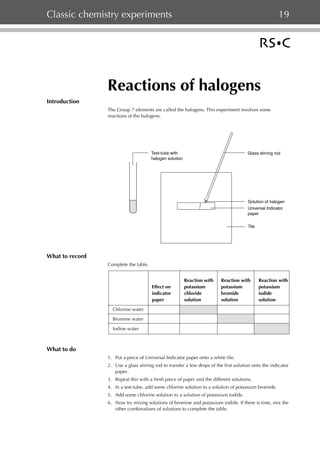 Simple Chemistry Experiments | PDF