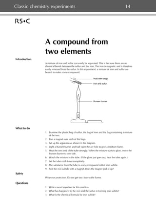 Simple Chemistry Experiments | PDF