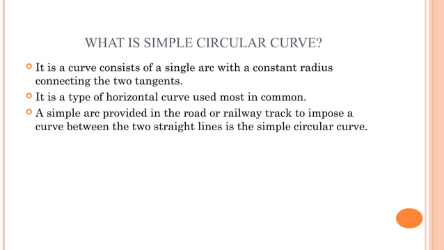 Simple circular curve | PPT