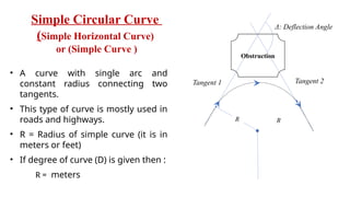 Simple Circular Curve and its uses in the fieldpptx | PPTX