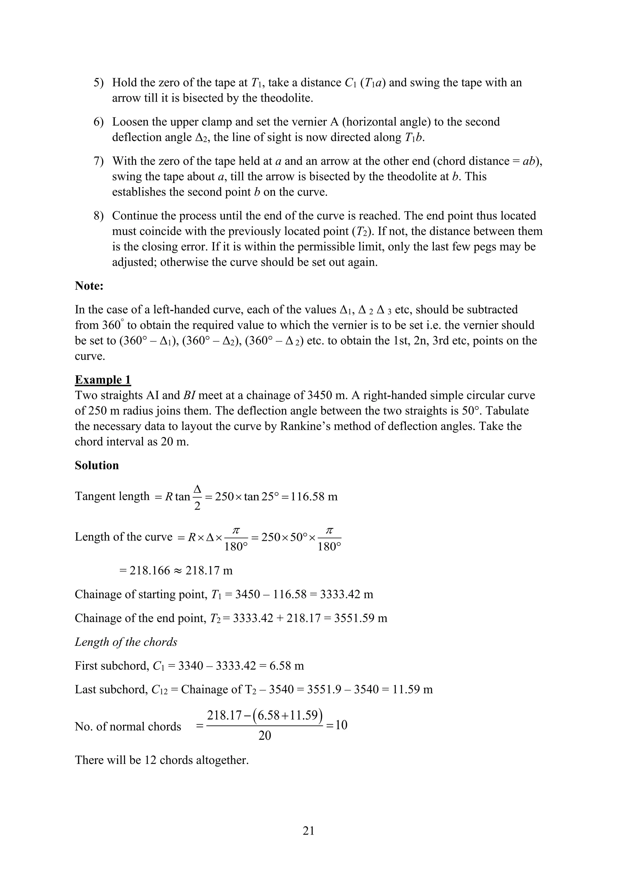 Simple Circular Curves for kenya-road-design-manual-for highway and ...