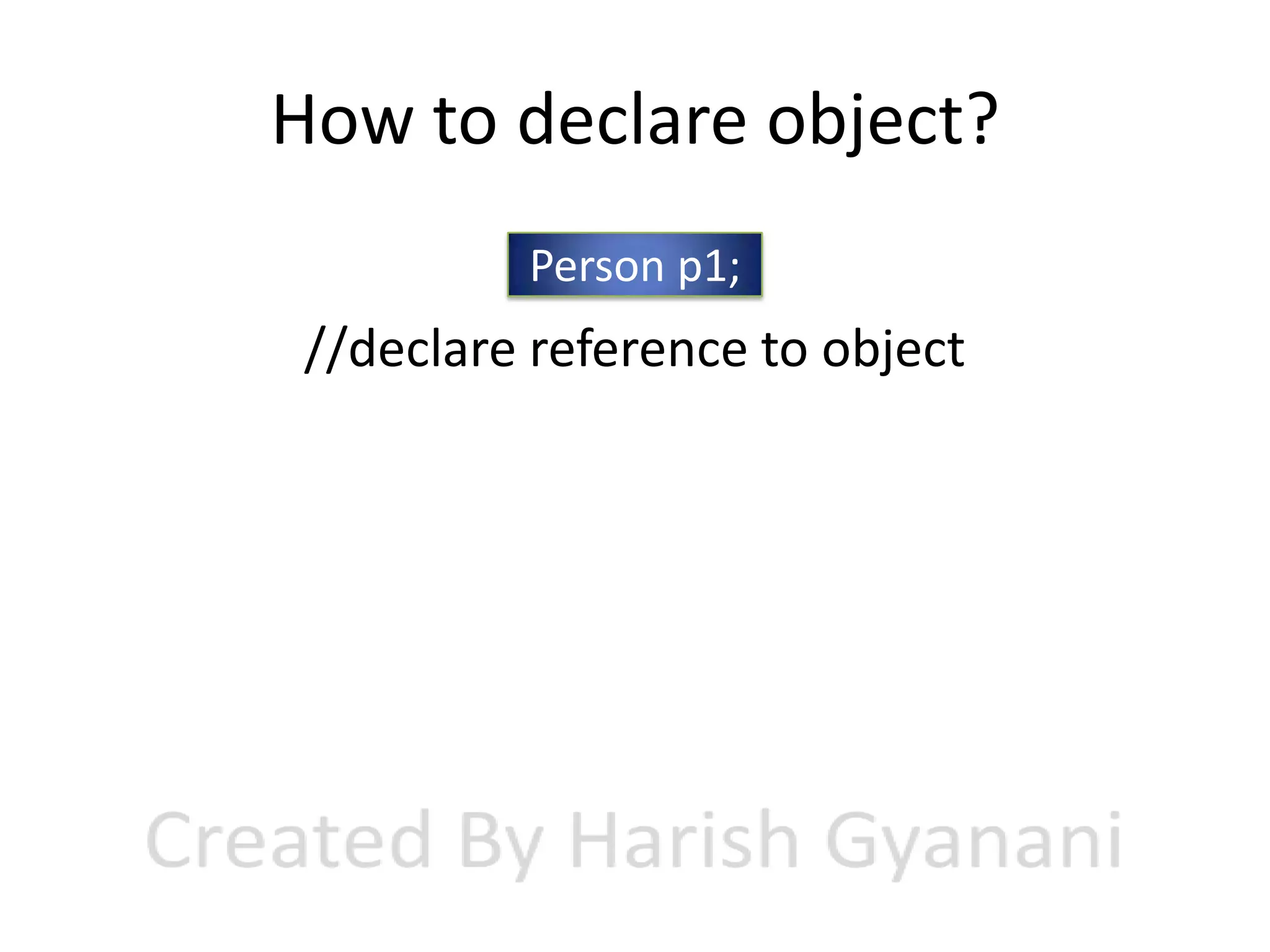 Simple Class And Object Examples In Java | Pptx