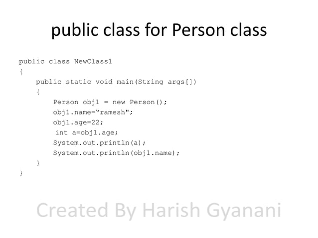 Simple class and object examples in java | PPTX