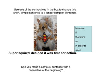 Simple complex sentences adapted | PPT