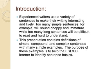 Simple,compound and complex sentences | PPTX