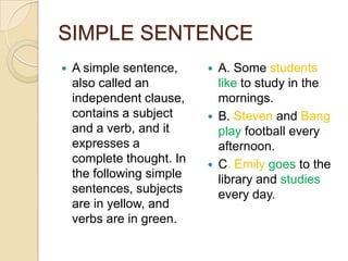 Simple,compound and complex sentences | PPTX