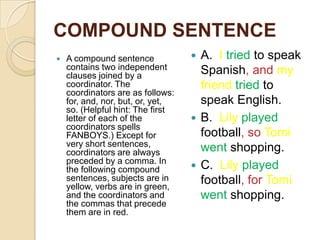 Simple,compound and complex sentences | PPTX