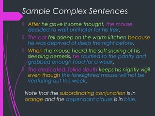 Simple, compound, and complex sentences | PPT