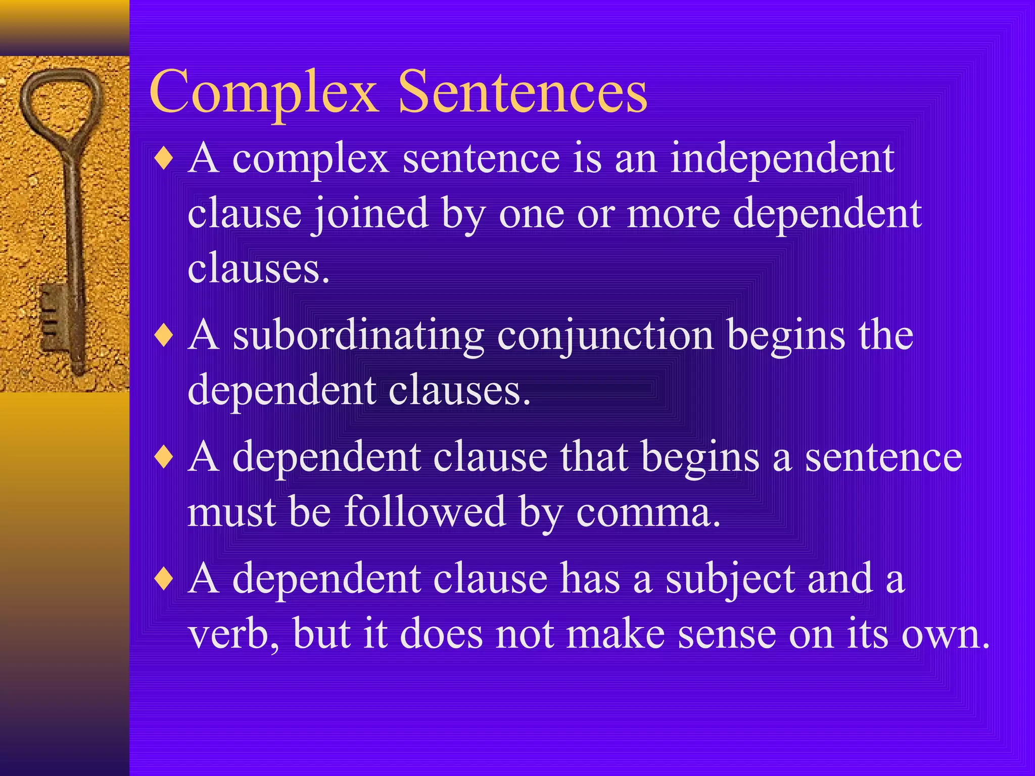 Simple, compound, and complex sentences | PPT