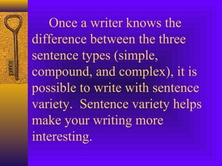 Simple, compound, and complex sentences | PPT