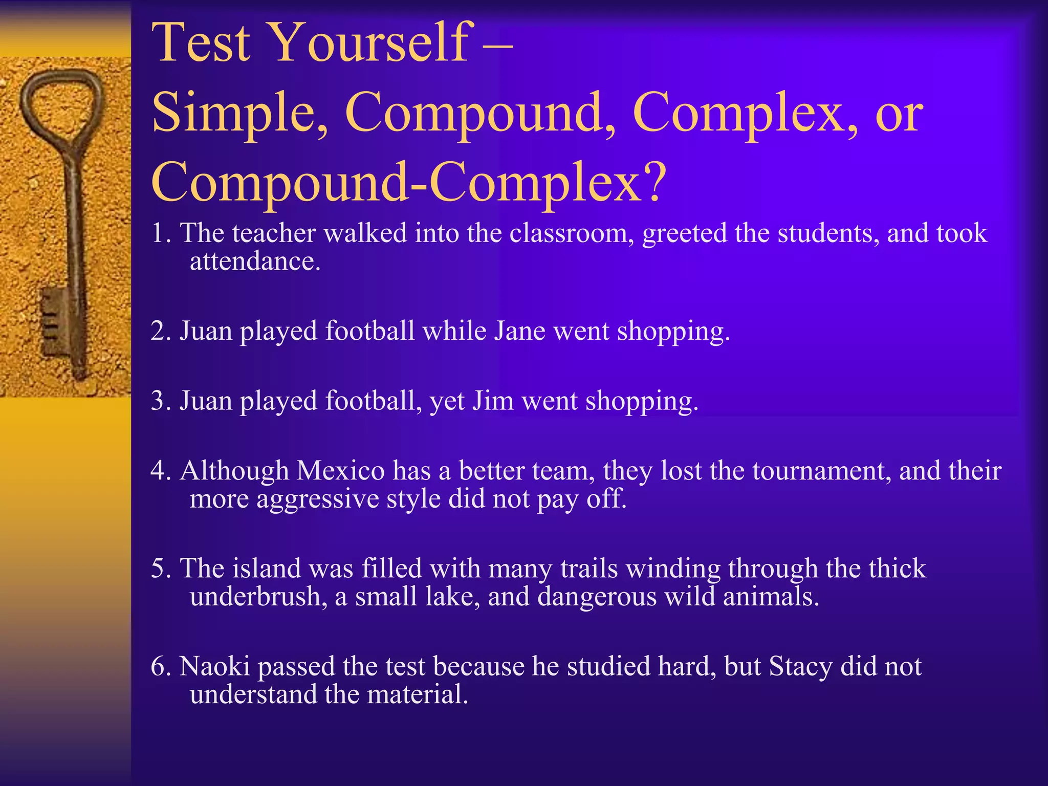 Simple compoundandcplexsentences | PPTX