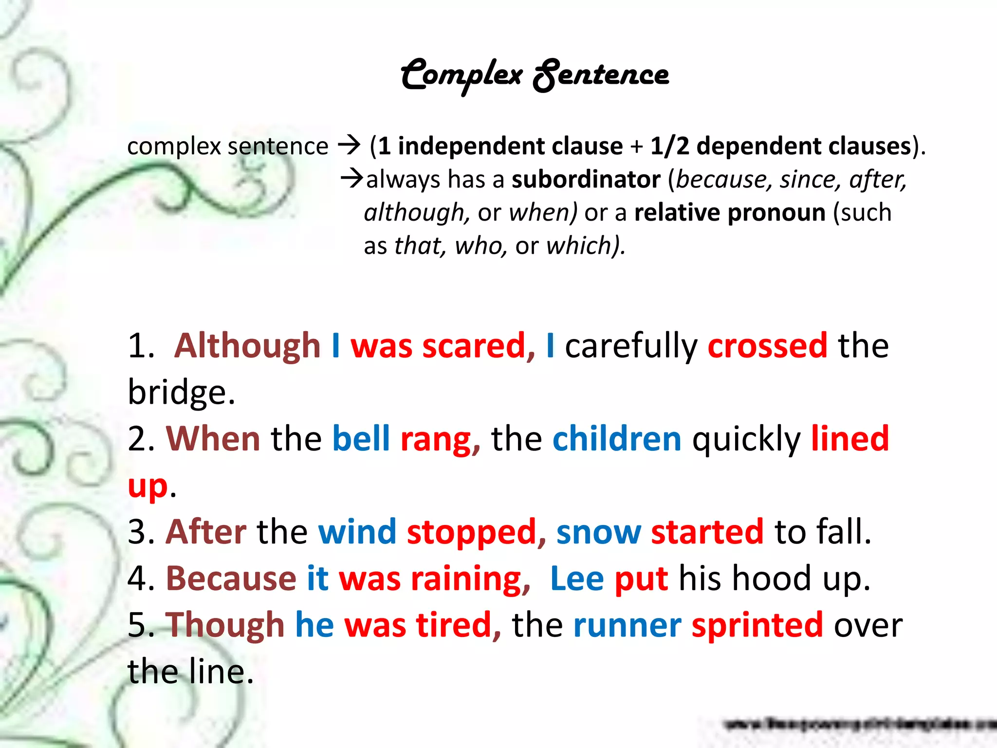 Simple, compound & complex sentences | PPT