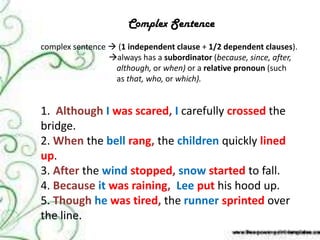 Simple, compound & complex sentences | PPT