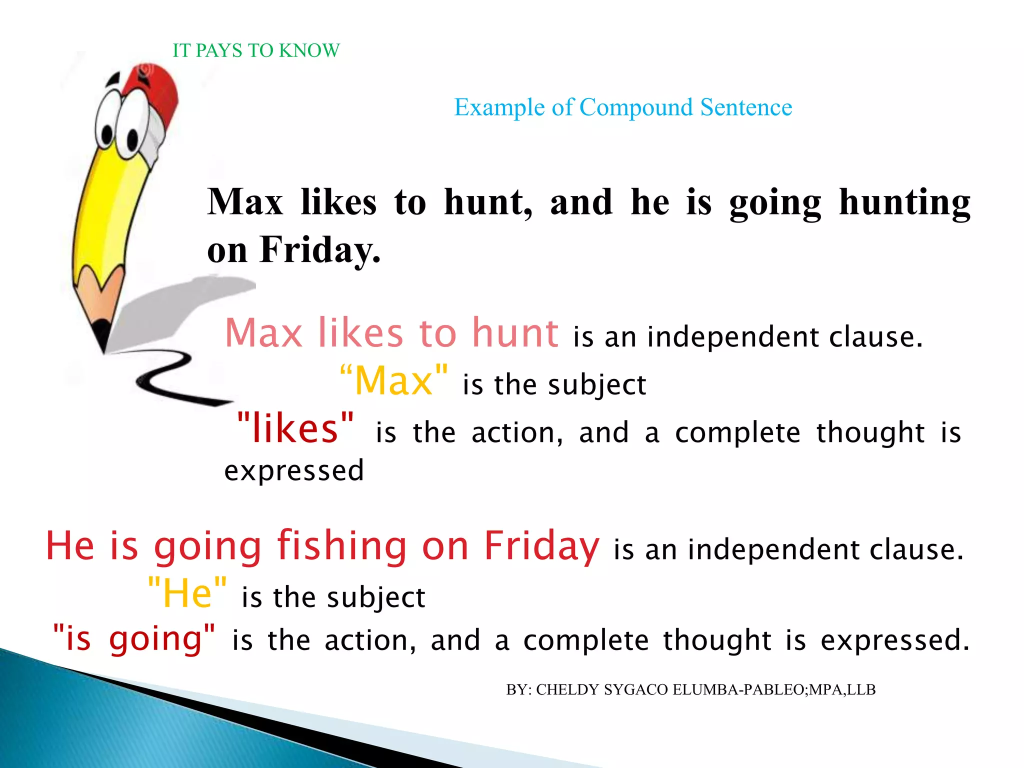 Simple, compound & complex sentences | PPTX